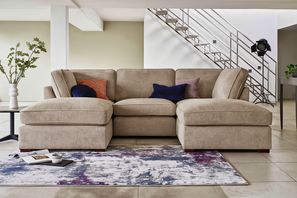 U-Shape Sofa In Cream | Budget-Friendly Sofas